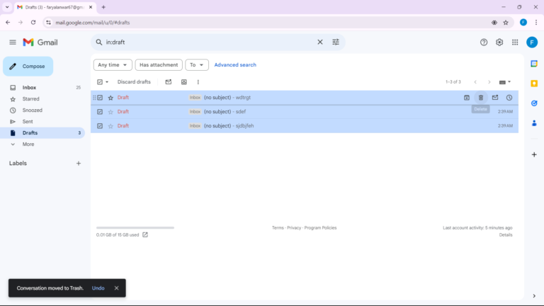 How to Delete Drafts in Gmail at Once | Sorcim Knowledgebase
